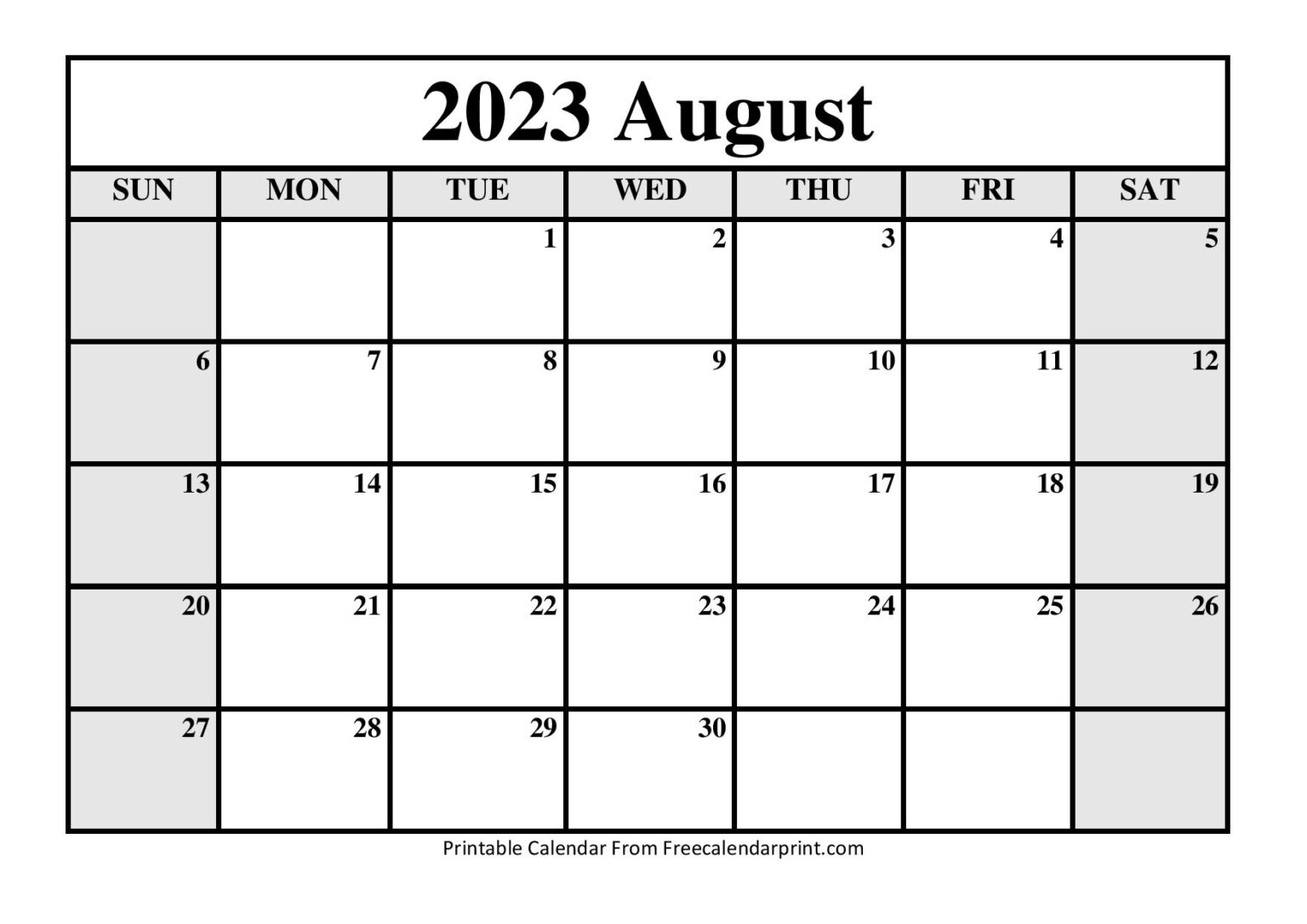 August 2023 Calendar Printable PDF Template Free 2023 Calendar Printable