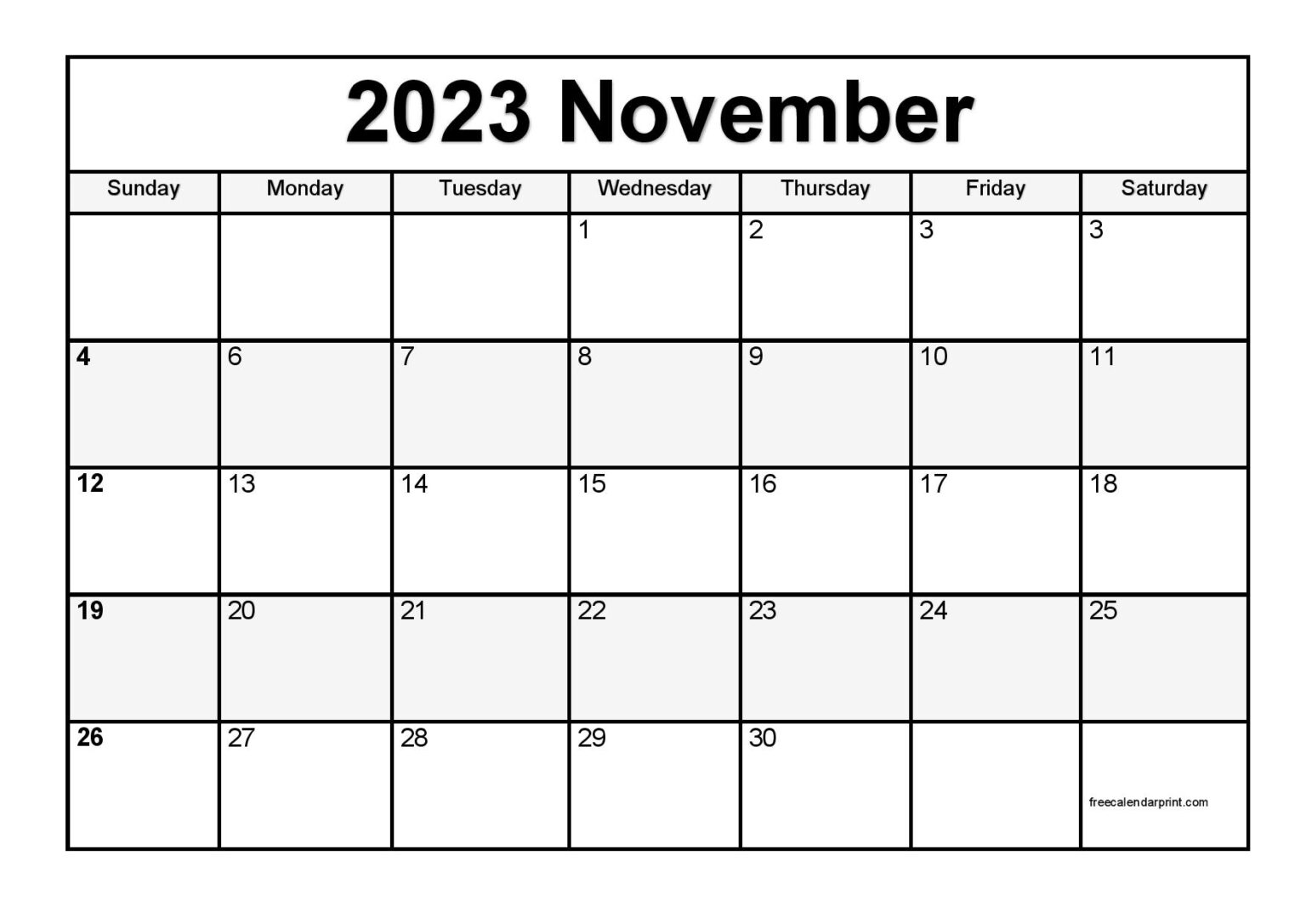 November 2023 Calendar Printable PDF Template Free 2023 Calendar 