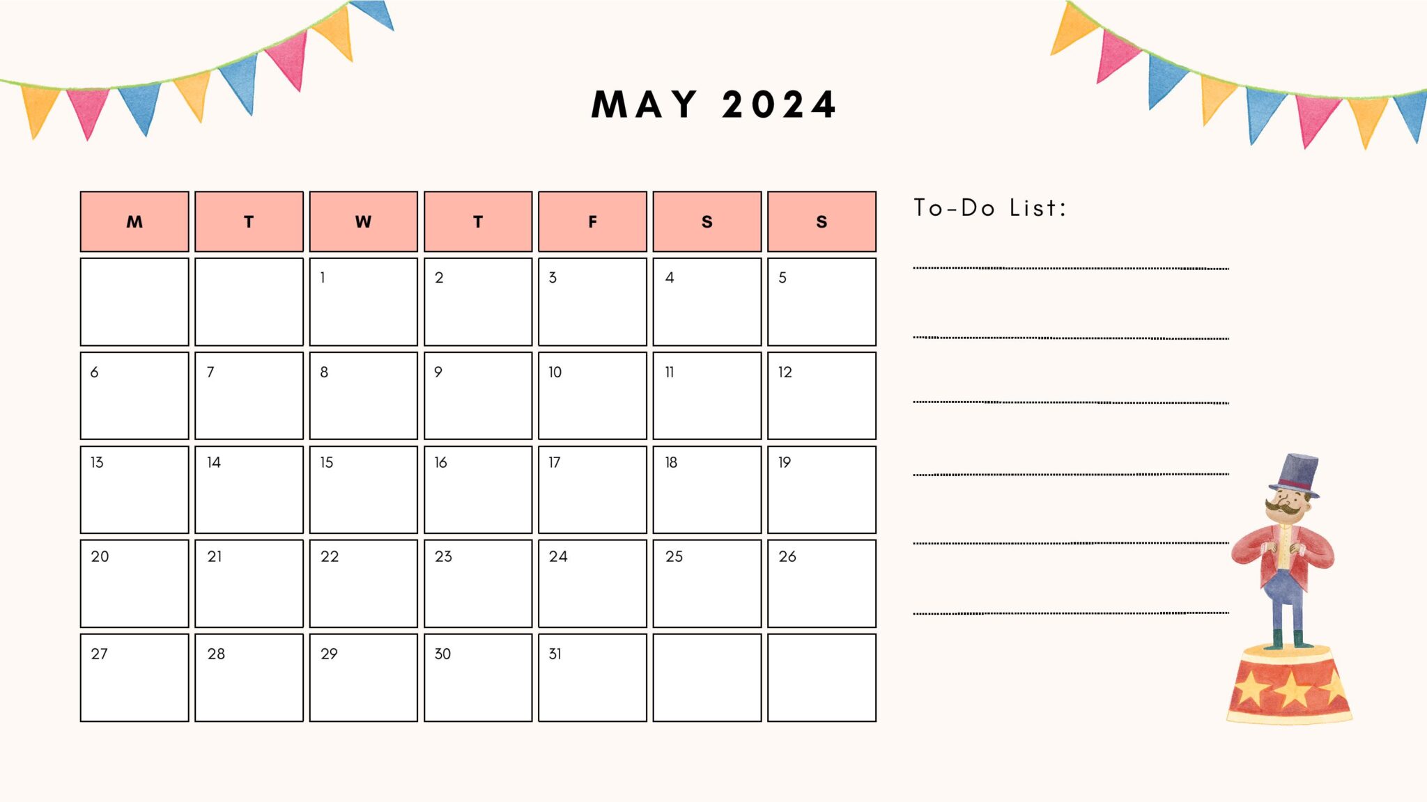 Free Printable May 2024 Calendar PDF Templates