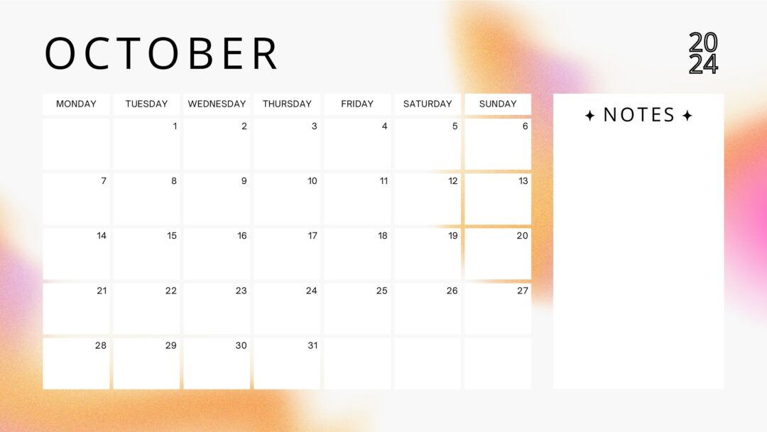 Free Printable October 2024 Calendar PDF Templates