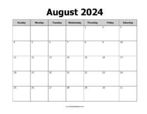 Free Printable August 2024 Calendar PDF Templates