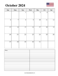 Free Printable October 2024 Calendar PDF Templates