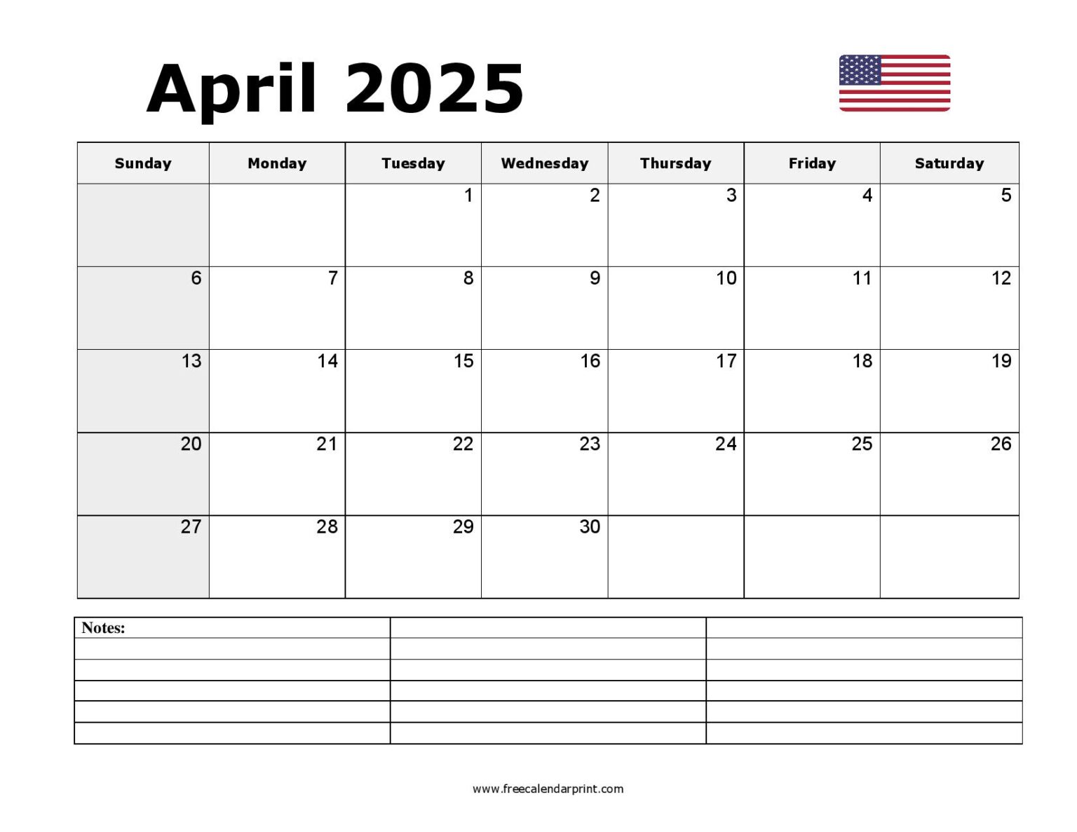 April 2026 Calendar Printable PDF Blank Free Templates