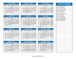 2024 USA Federal Holidays Calendar - U.S. Federal Holidays
