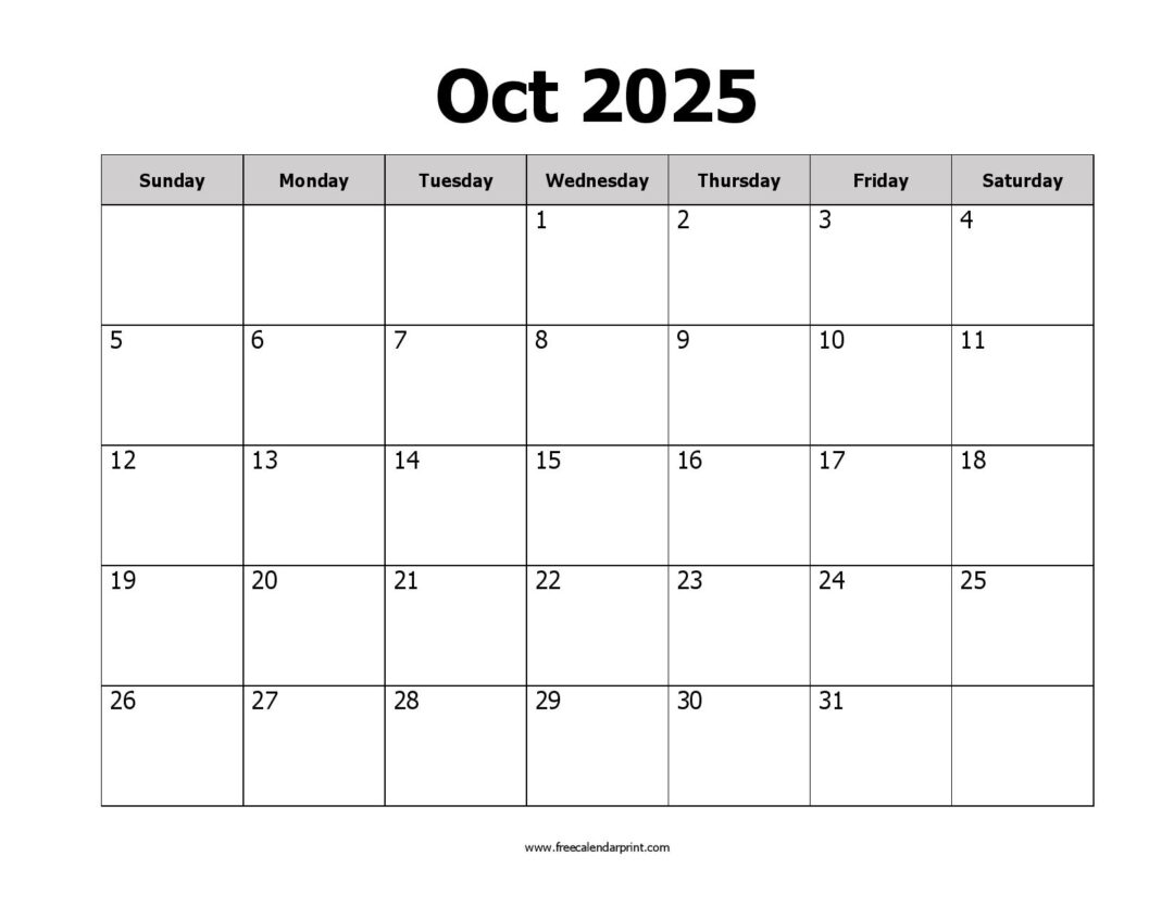 October 2026 Calendar Printable PDF Template