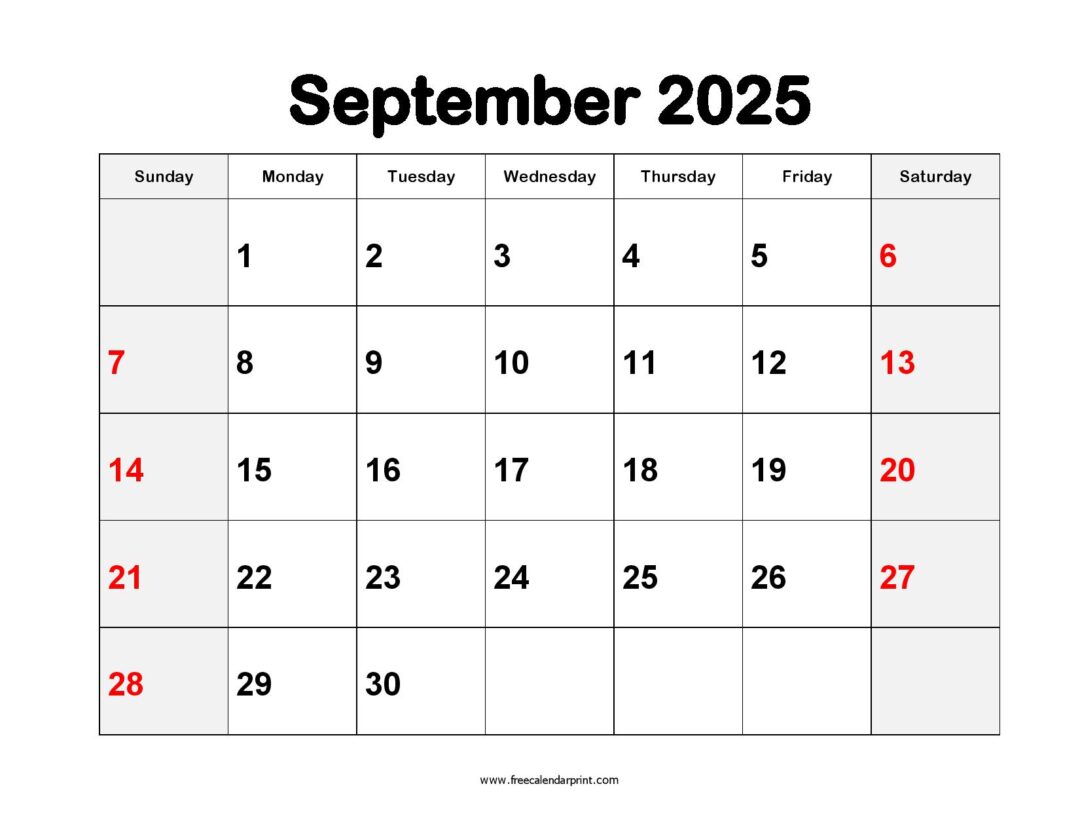 September 2025 Calendar Printable PDF Template
